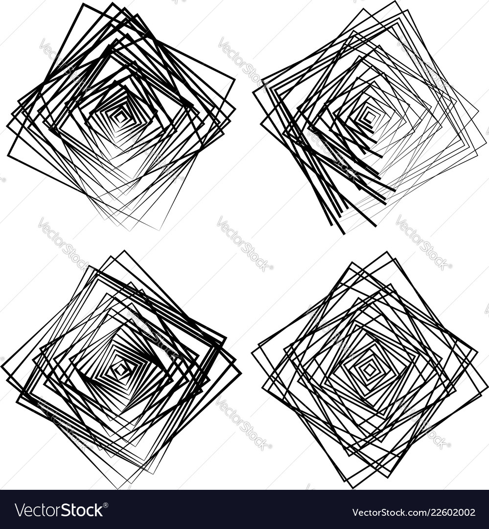 Set of random intersecting squares artistic Vector Image