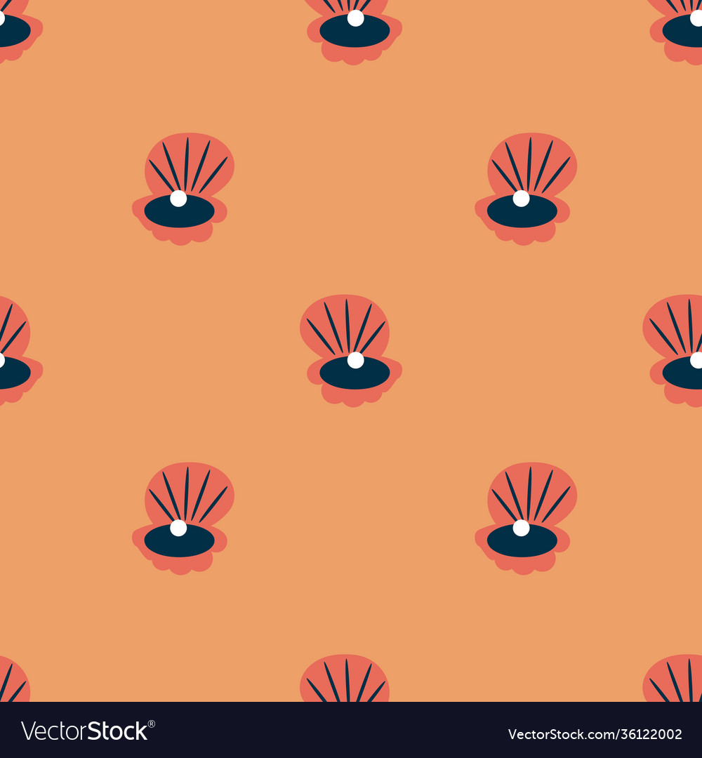 Simple bright seashell seamless pattern Royalty Free Vector
