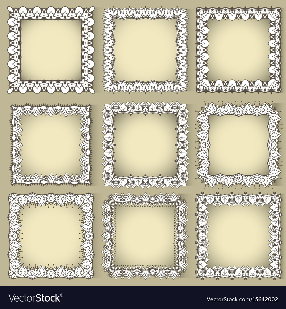 Square frames with eastern elements Royalty Free Vector