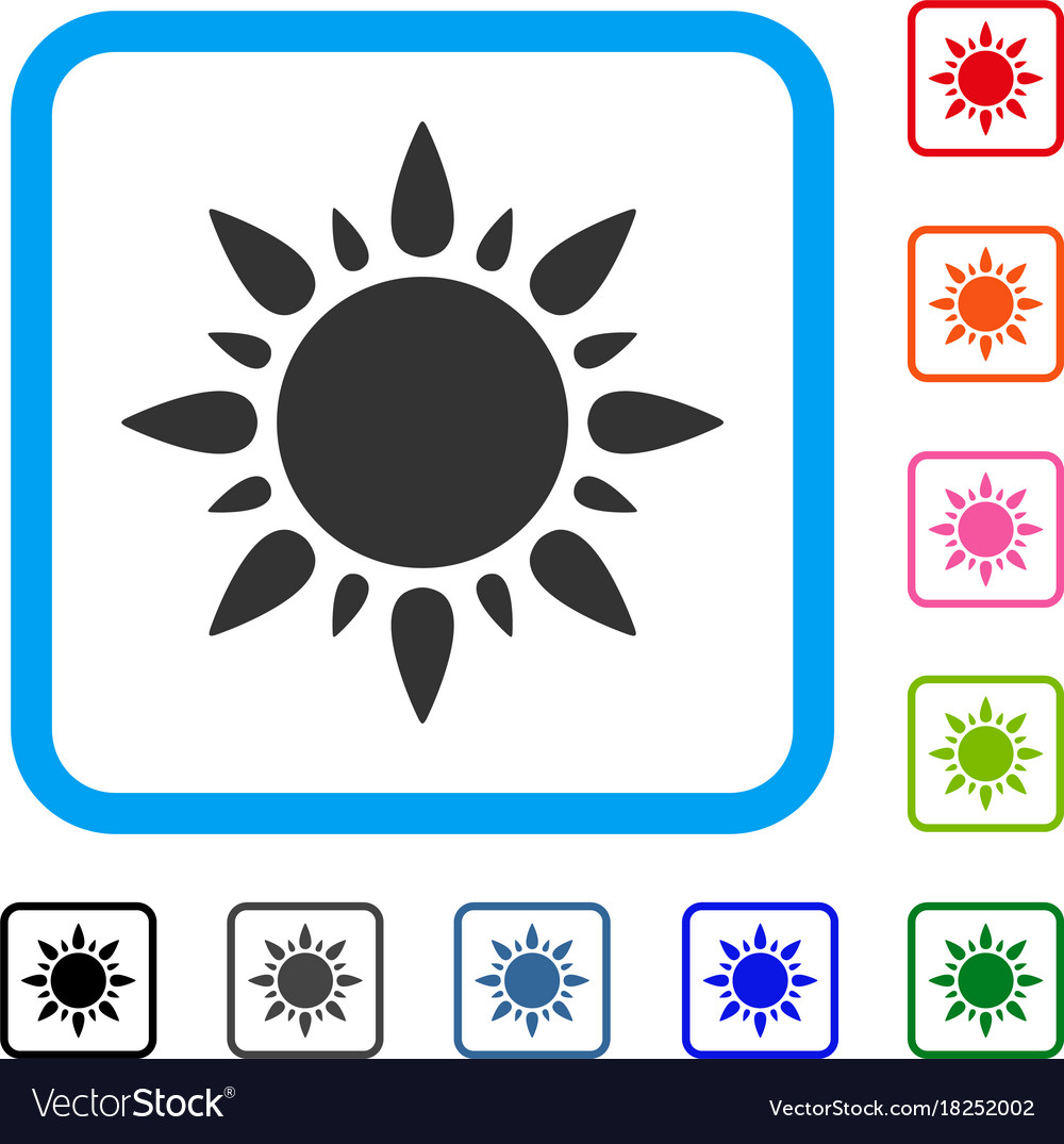 Sun light framed icon Royalty Free Vector Image