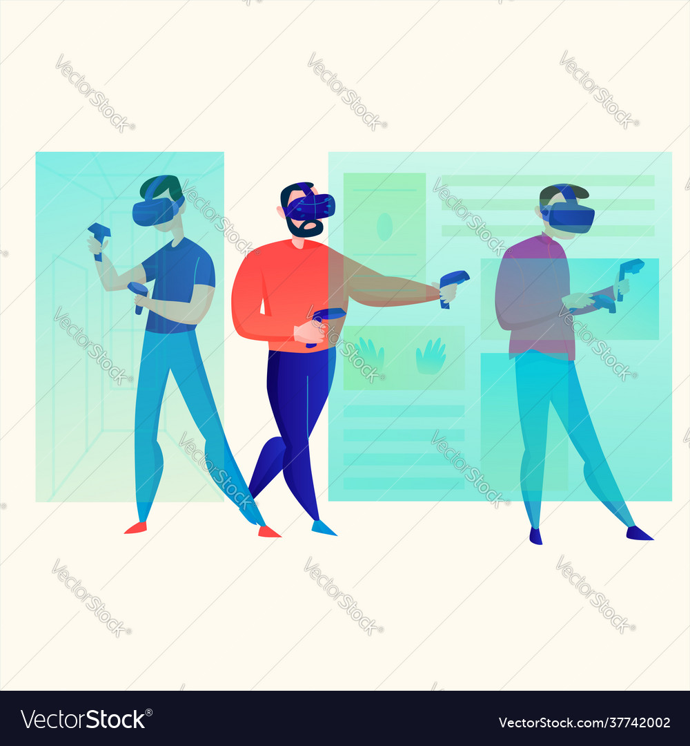 Virtual reality cartoon Royalty Free Vector Image