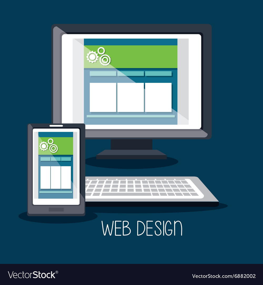 Web design development Royalty Free Vector Image