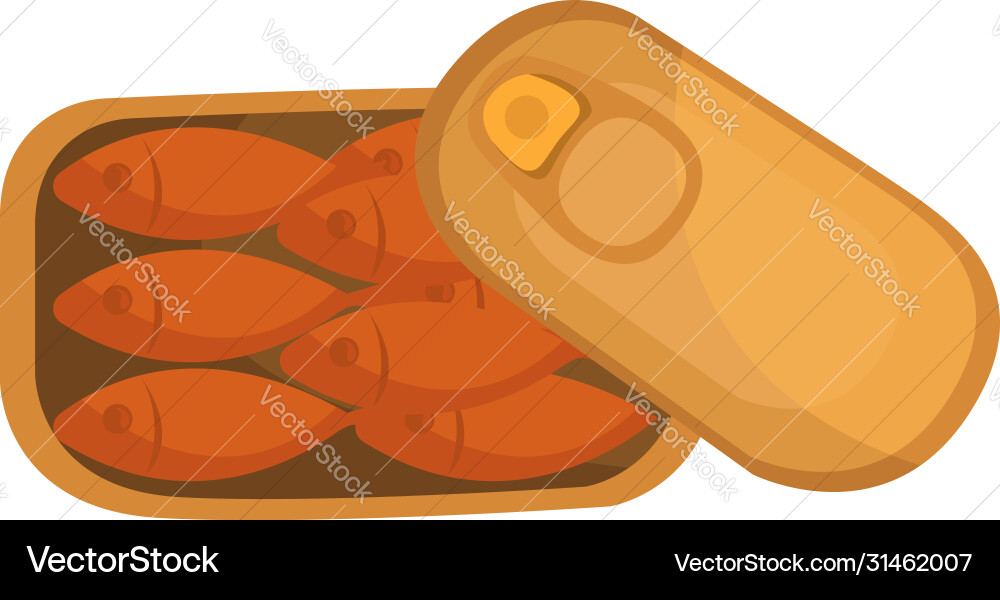 Canned fish food on white background Royalty Free Vector