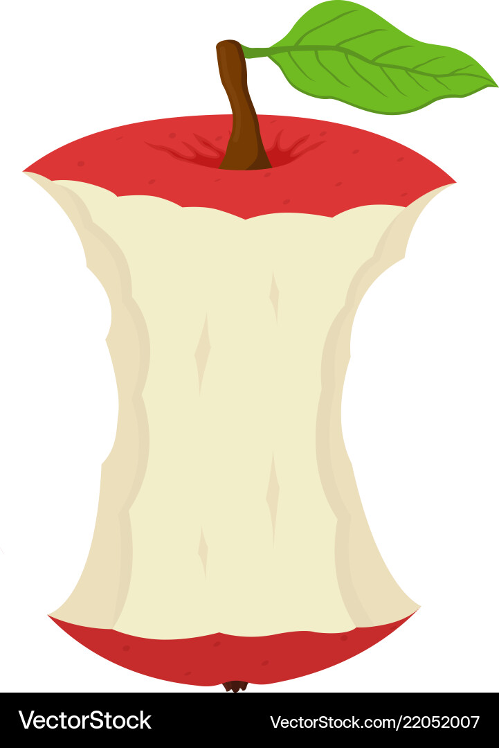 Cartoon stub of apple garbage fruit Royalty Free Vector