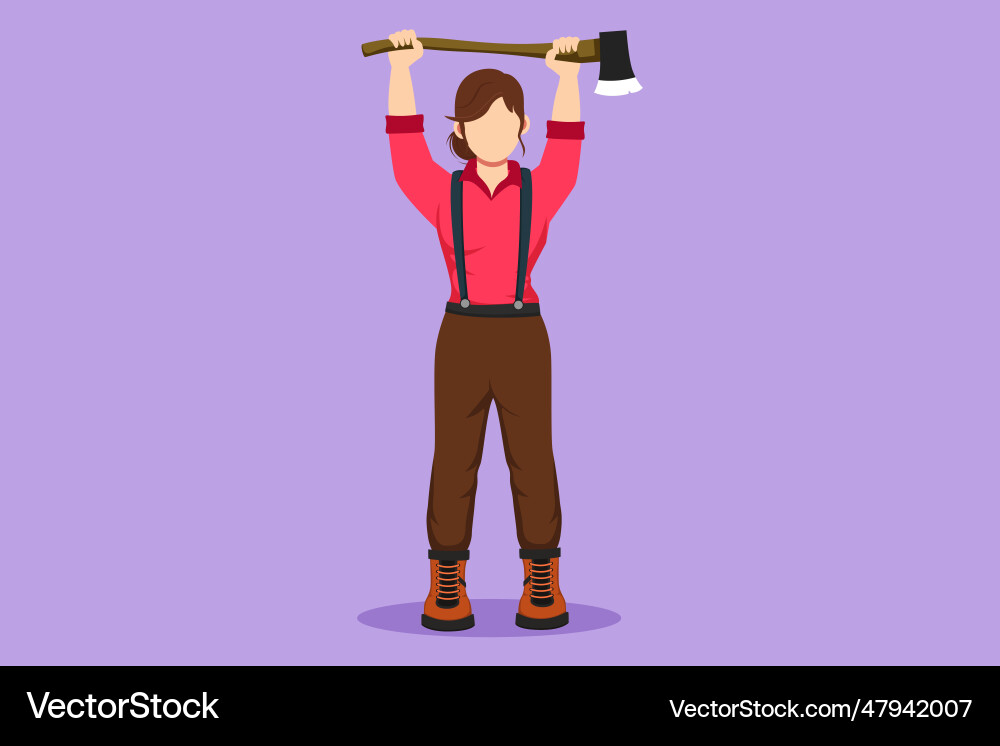 Character flat drawing cute woman lumberjack Vector Image
