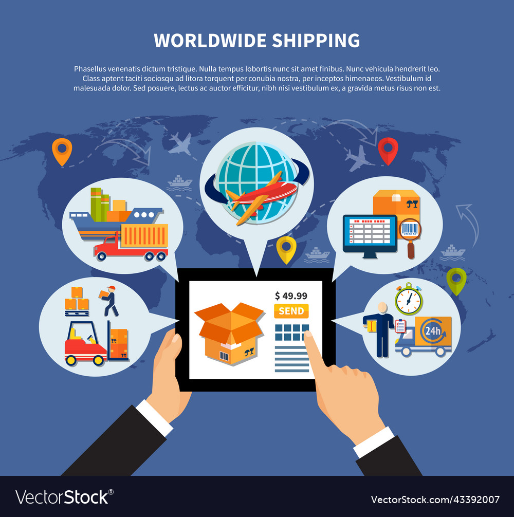 Colored logistic composition Royalty Free Vector Image