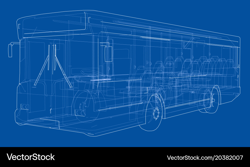 Concept city bus rendering of 3d Royalty Free Vector Image