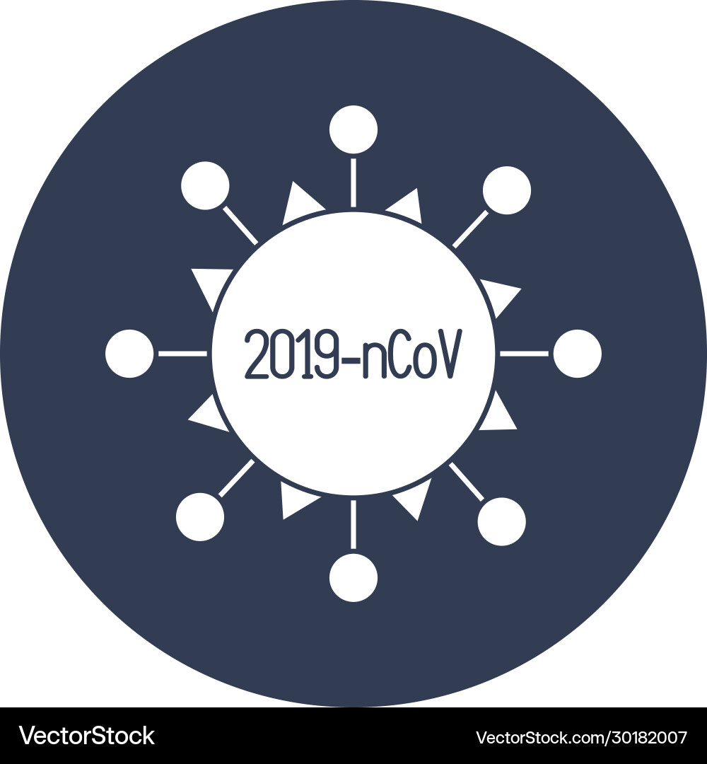 Covid19 19 concept virus icon block style Vector Image