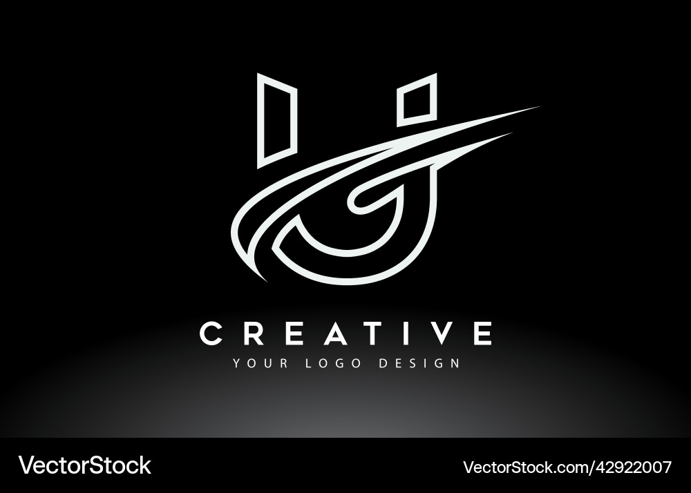 Creative u letter logo design with swoosh icon Vector Image