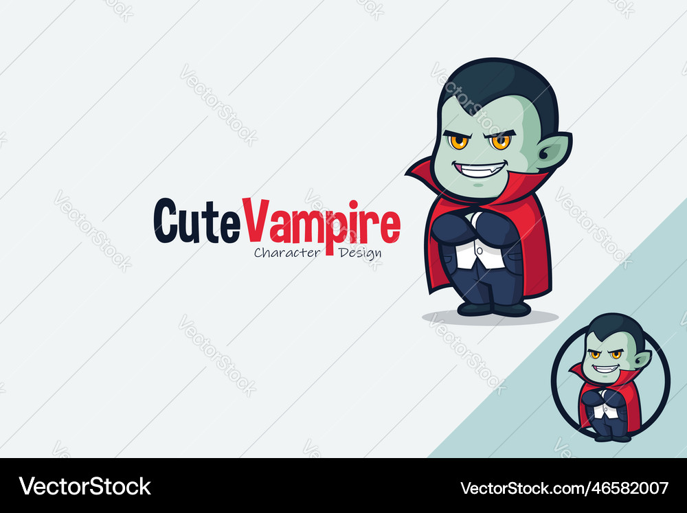 Cute vampire mascot design Royalty Free Vector Image