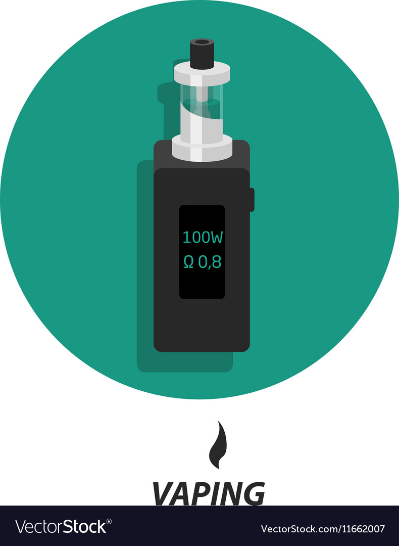 Flat vaping icon circle Royalty Free Vector Image