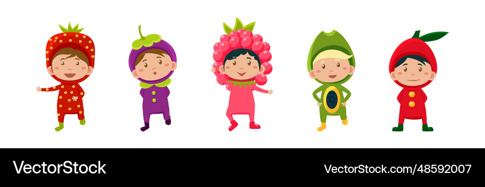Funny kid characters wearing festive party Vector Image