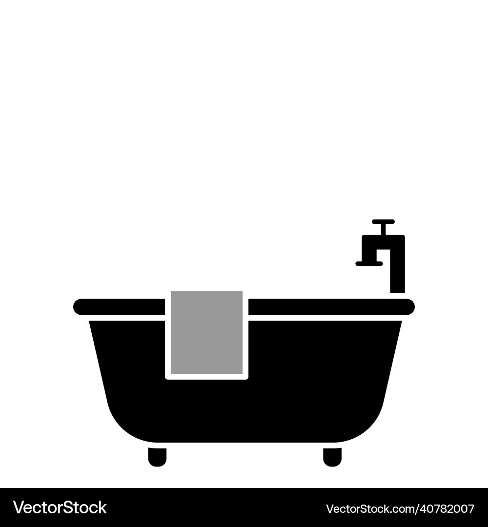 Graphic of bath tub icon Royalty Free Vector Image