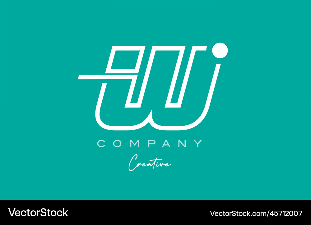 Green w alphabet letter logo icon design Vector Image