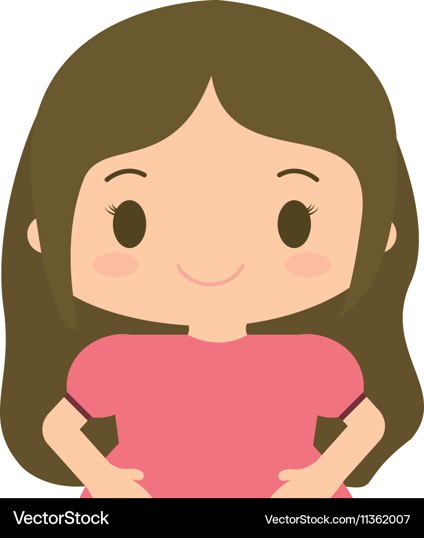 Happy girl character avatar Royalty Free Vector Image