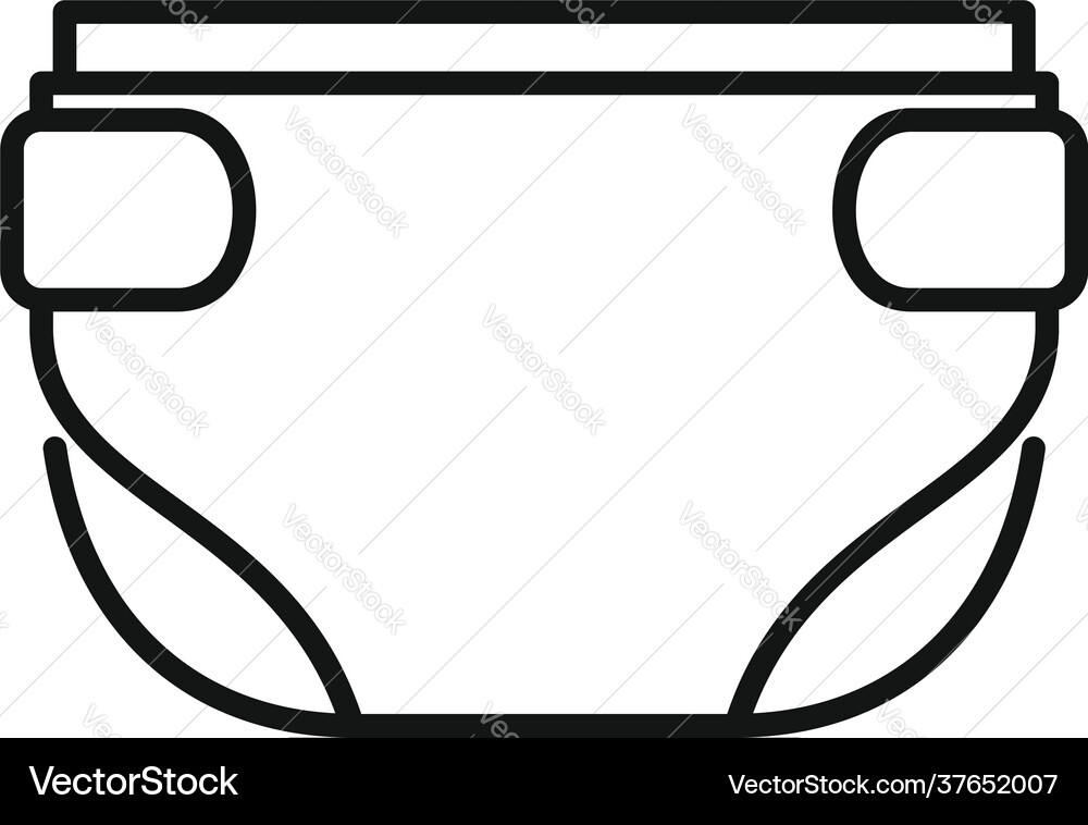 Incontinence diaper icon outline style Royalty Free Vector