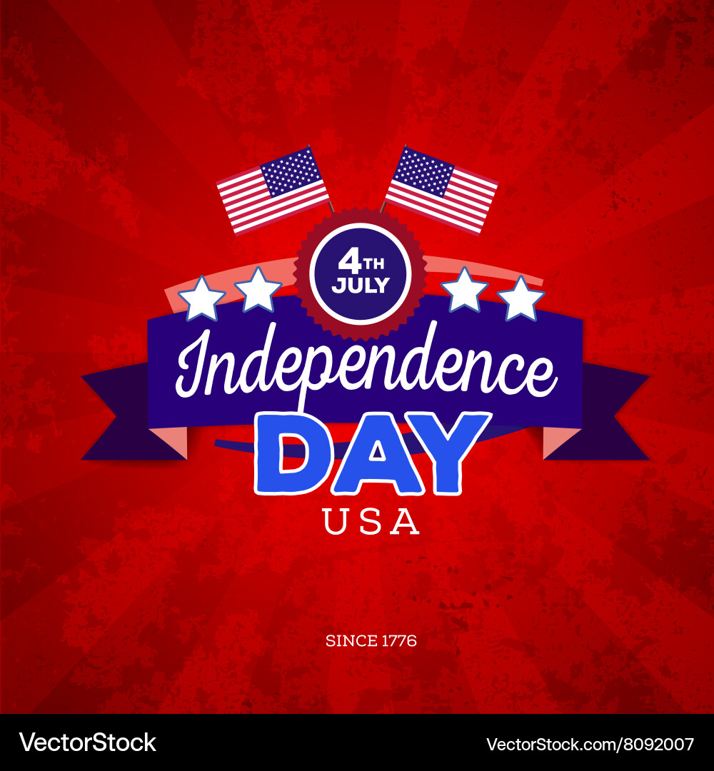 Independence day of america typography design Vector Image