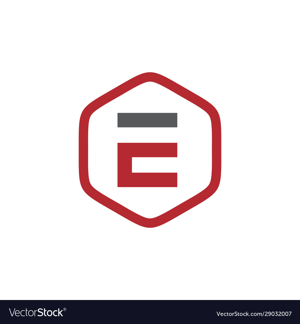 Initial e hexagon logo Royalty Free Vector Image