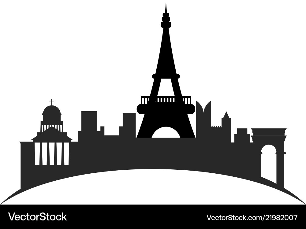Isolated cityscape of paris Royalty Free Vector Image