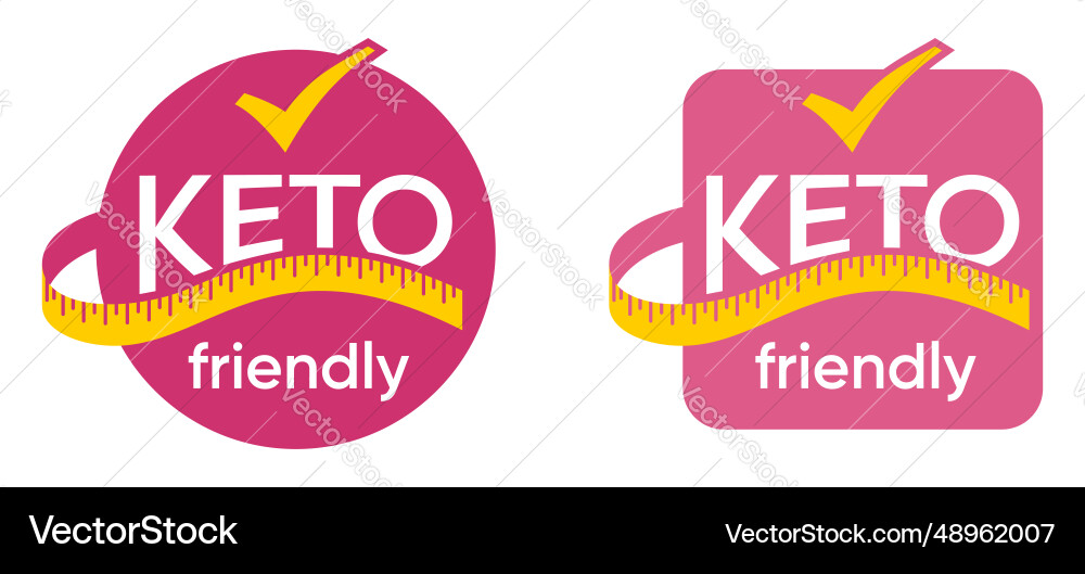 Keto friendly icon for low-carbohydrate foods Vector Image