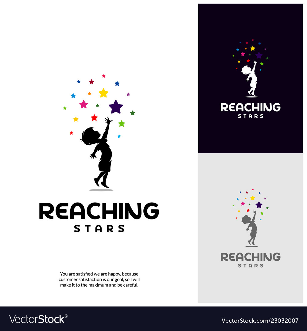Reaching stars logo design template dream star Vector Image