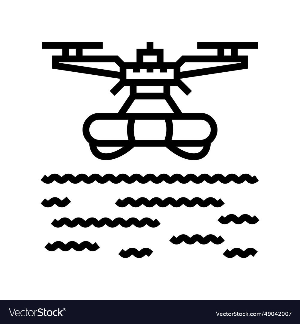 Search rescue drone line icon Royalty Free Vector Image Search rescue drone line icon Royalty Free Vector Image
