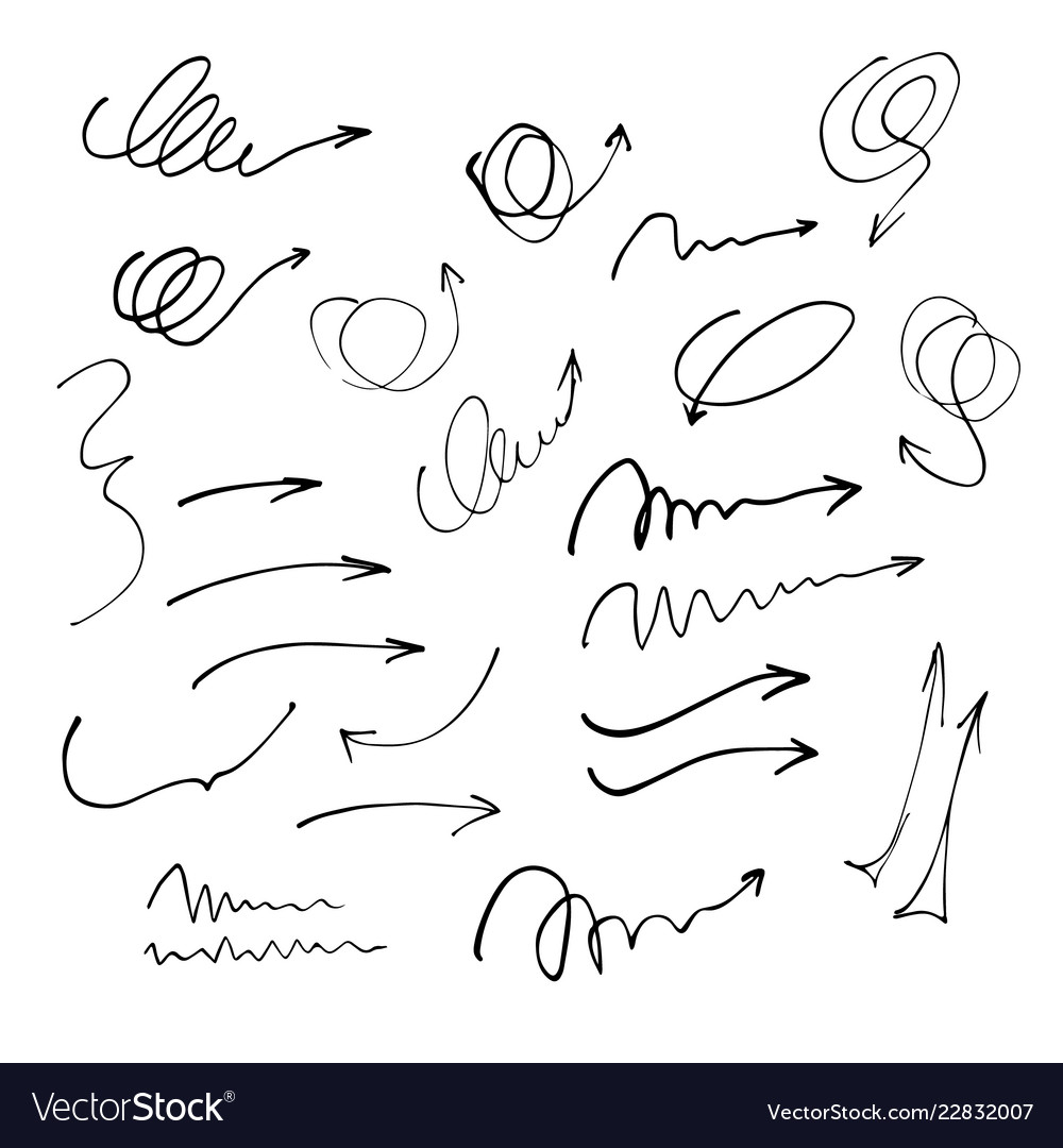 Set hand drawn design elements Royalty Free Vector Image