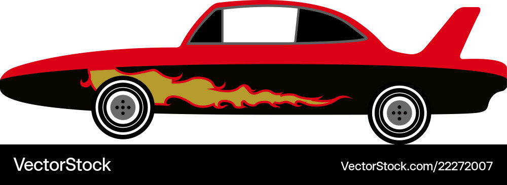 Side view of a racing car Royalty Free Vector Image