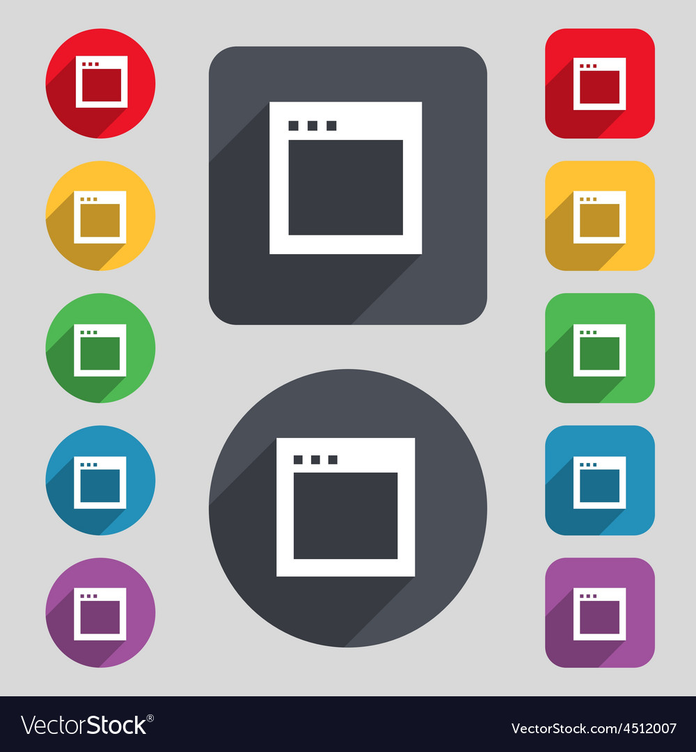 Simple browser window icon sign a set of 12 Vector Image