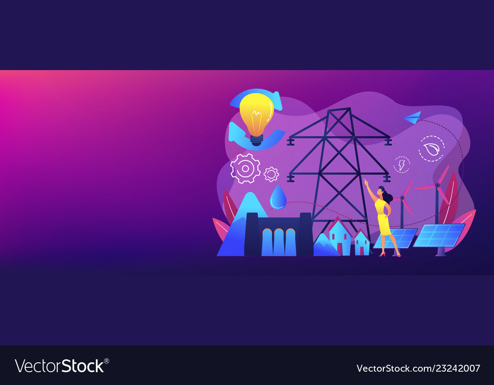 Sustainable energy concept banner header Vector Image