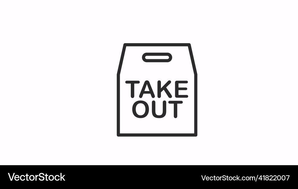 Take away bag icon or sign Royalty Free Vector Image