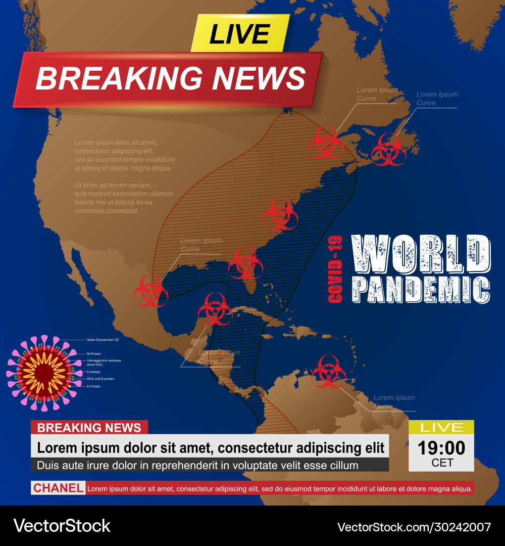 Usa coronavirus news background Royalty Free Vector Image