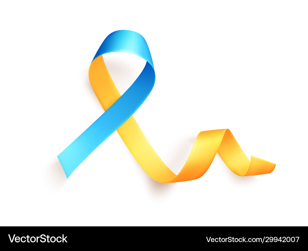 Yellow-blue ribbon is a symbol movement Royalty Free Vector