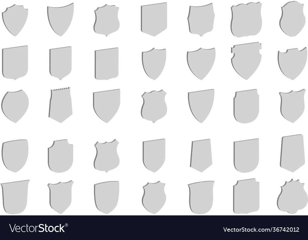 3d shields set 35 Royalty Free Vector Image - VectorStock