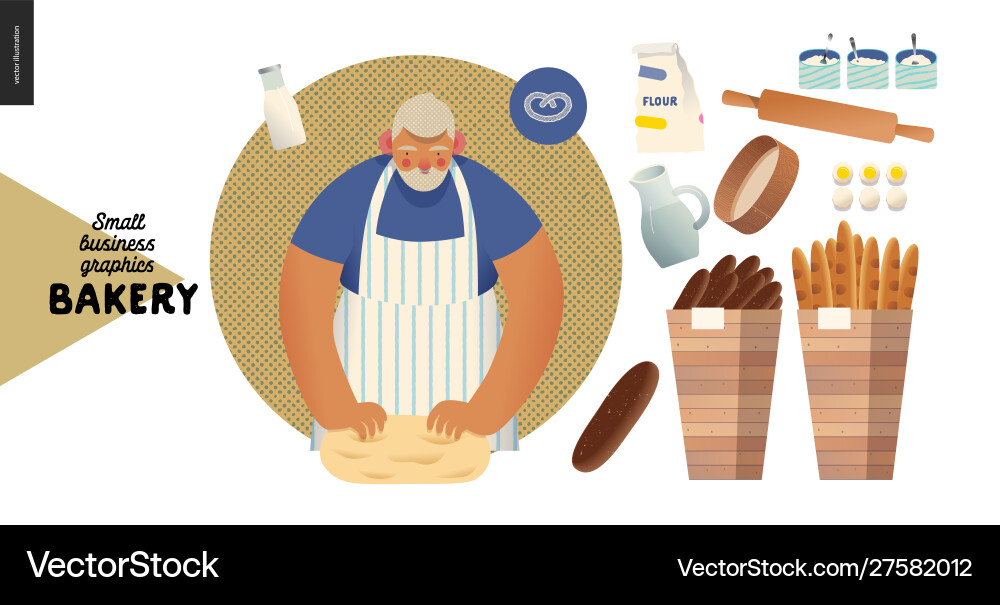 Bakery - small business graphics baker and bread Vector Image