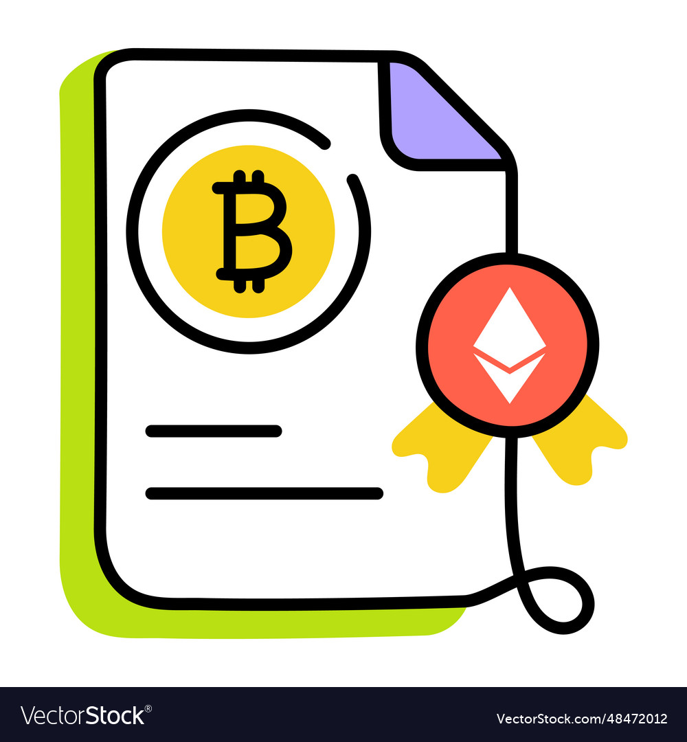 Bitcoin certificate Royalty Free Vector Image - VectorStock