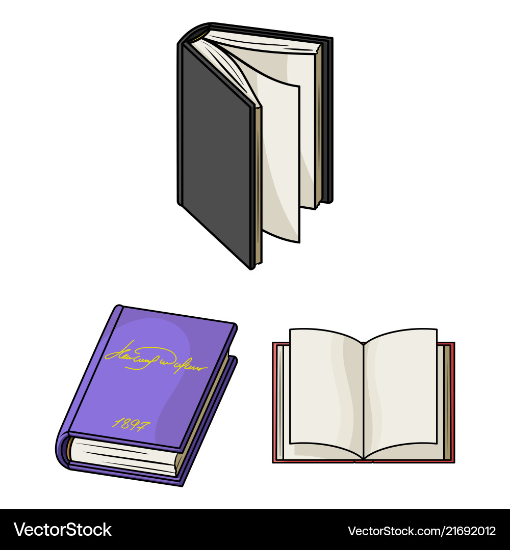 Book bound cartoon icons in set collection Vector Image