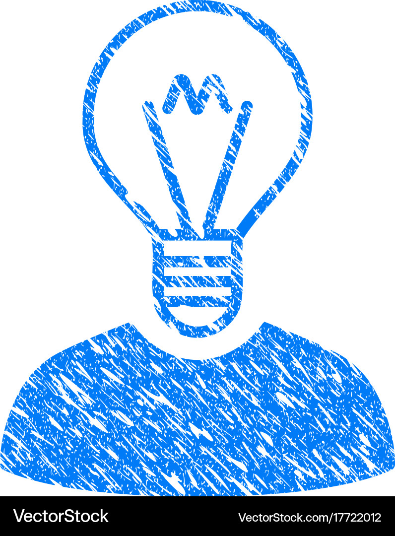 Bulb inventor grunge icon Royalty Free Vector Image