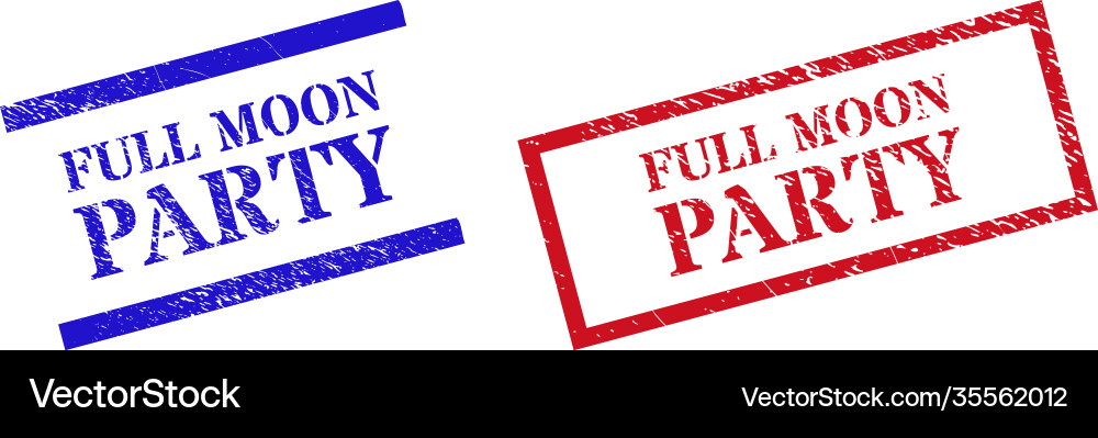 Full moon party grunge rubber stamp watermarks Vector Image