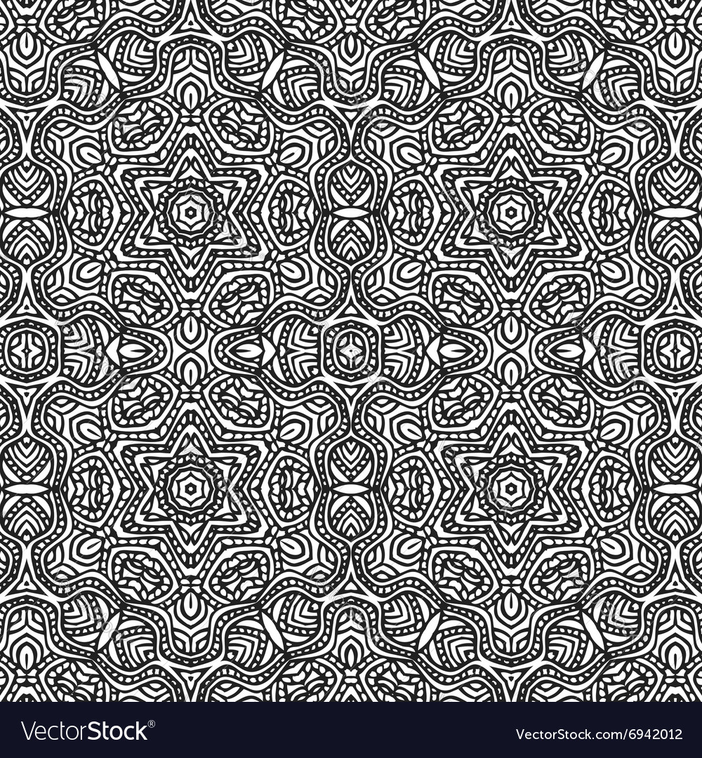 Monochrome Hand Drawn Seamless Pattern Royalty Free Vector