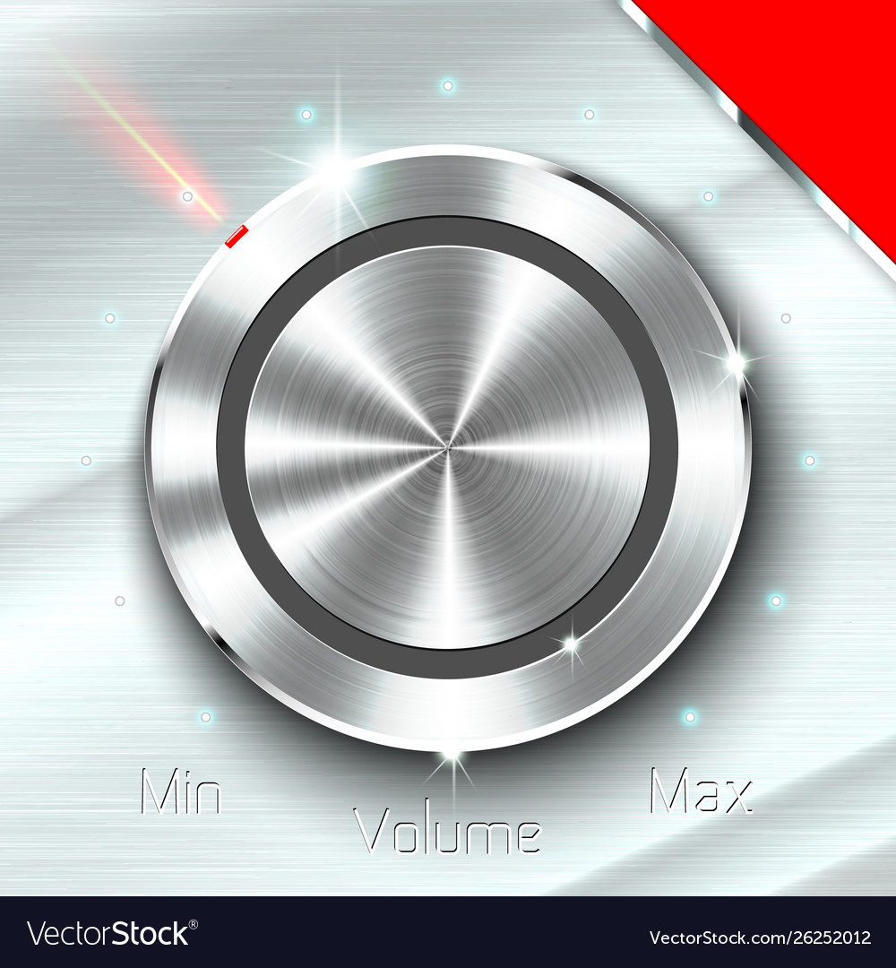 Monochrome volume button on metallic sheet Vector Image