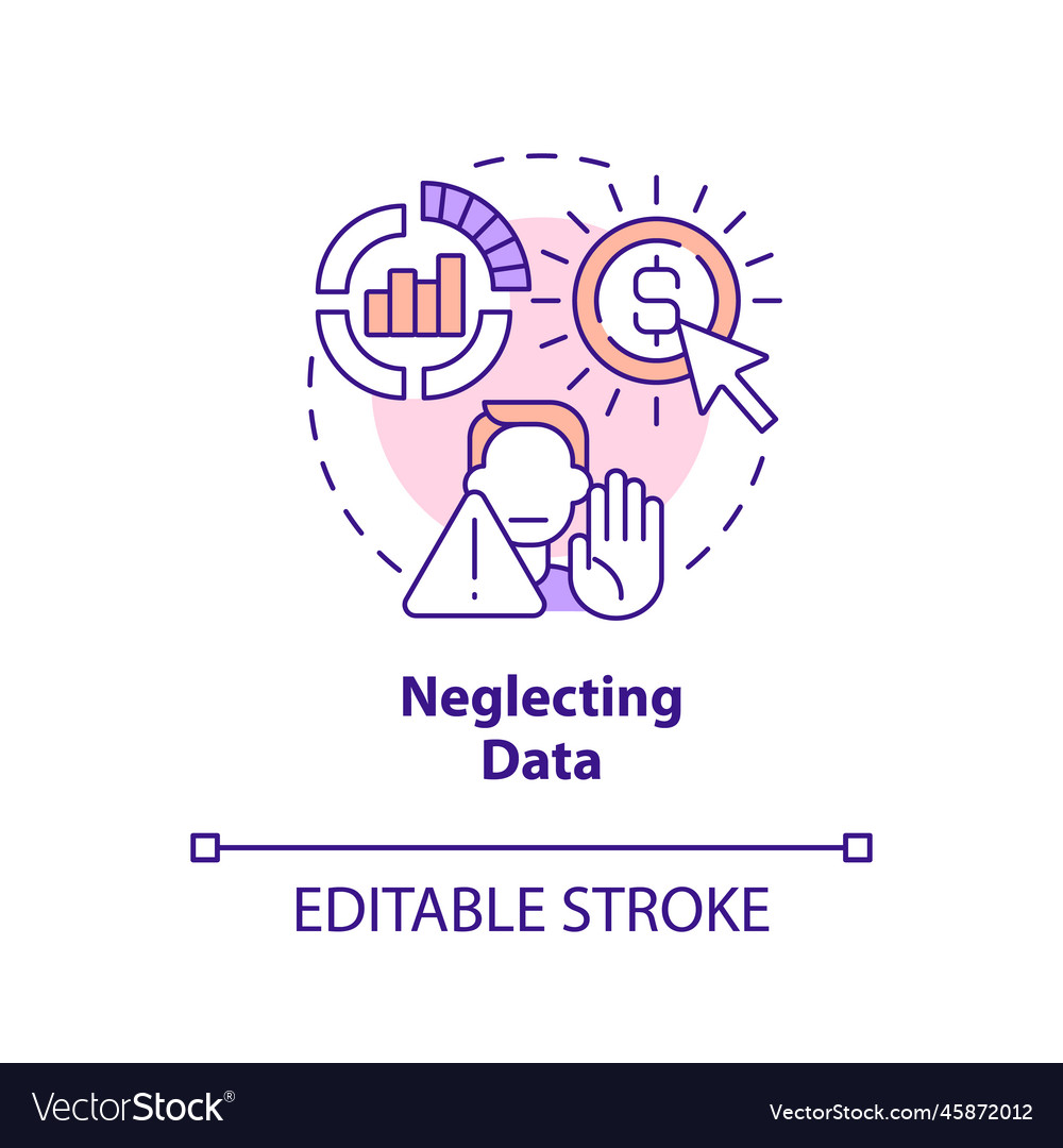 Neglecting data concept icon Royalty Free Vector Image