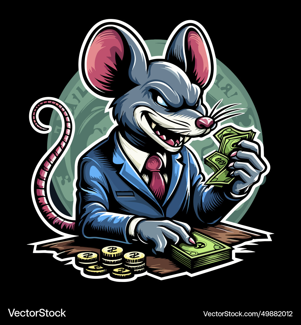 Rogue rodent a symbol of corruption Royalty Free Vector