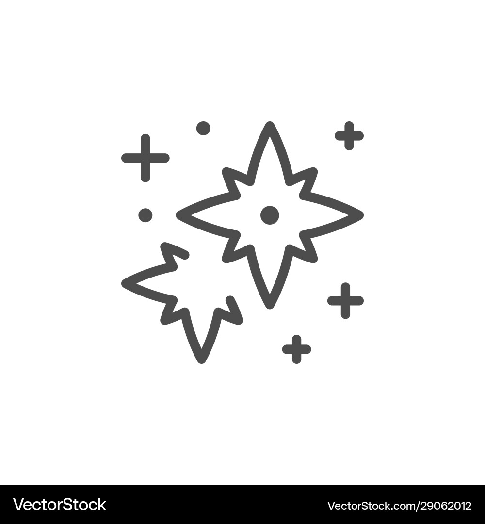 Sparkling and twinkling line outline icon Vector Image