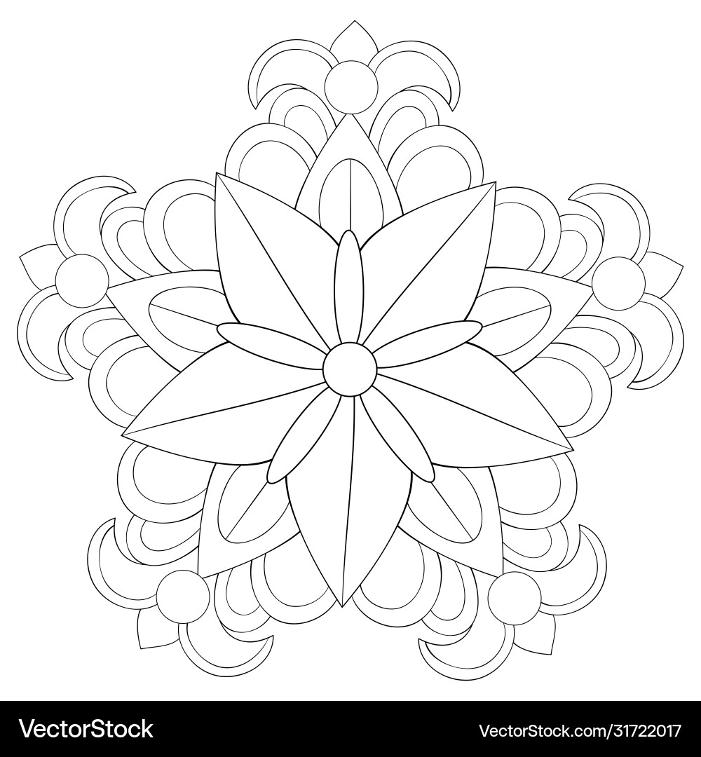 A children coloring bookpage a cute mandala image Vector Image