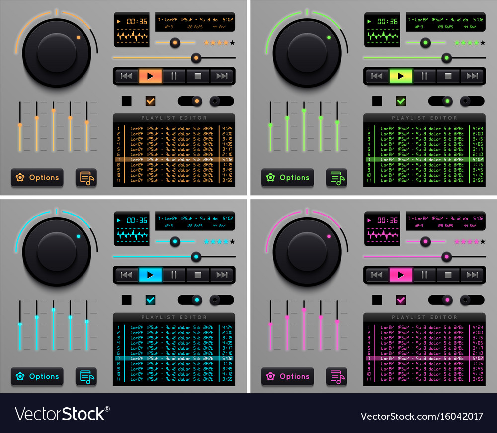 Audio player template Royalty Free Vector Image