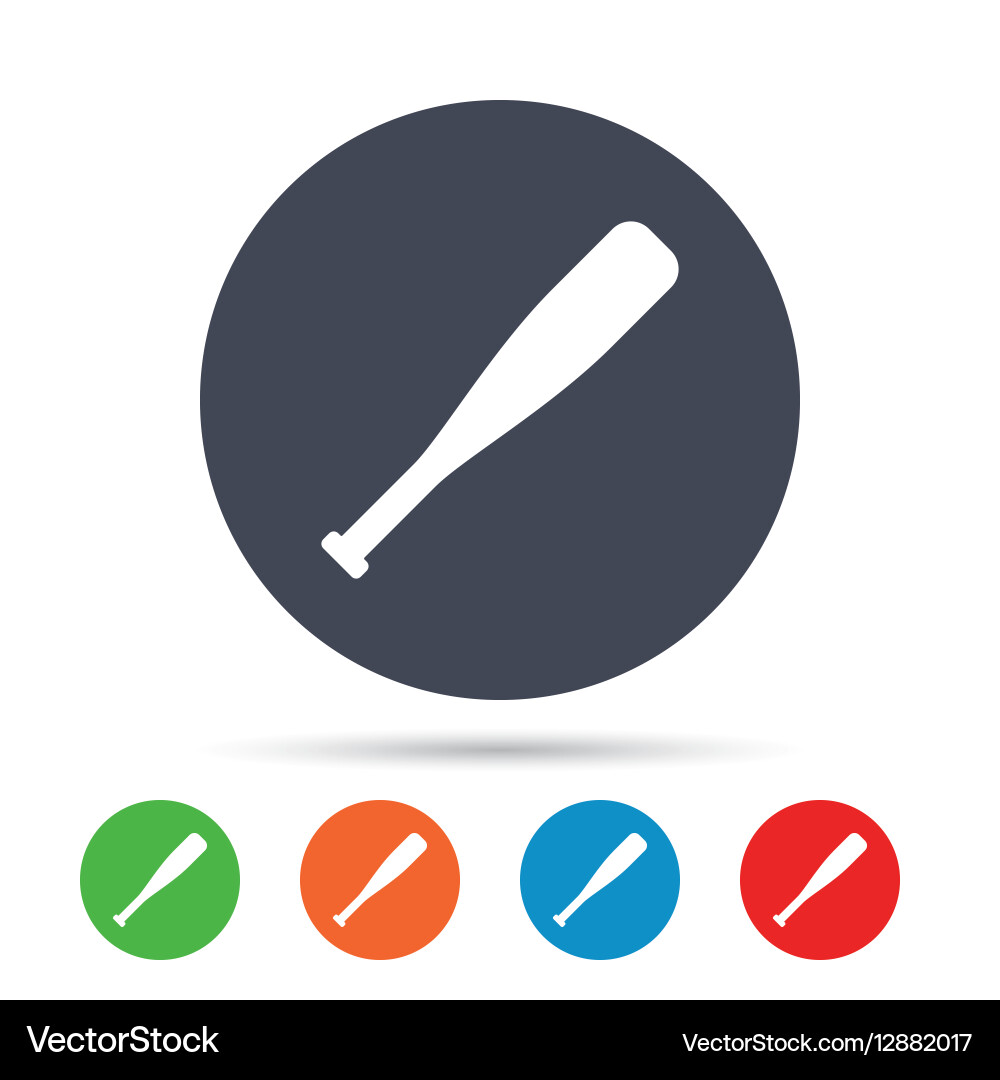 Baseball bat sign icon sport symbol Royalty Free Vector