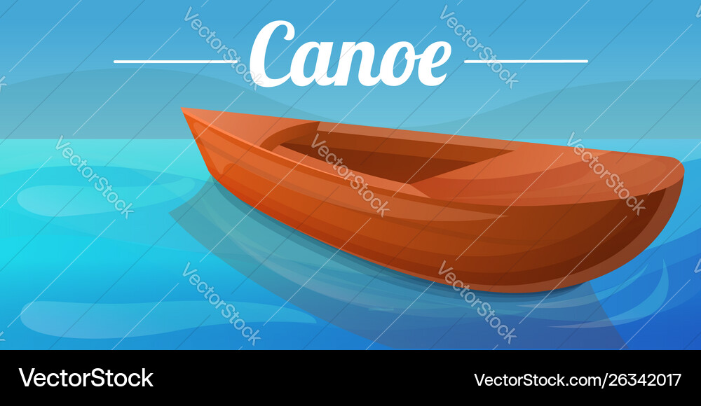 Canoe concept banner cartoon style Royalty Free Vector Image