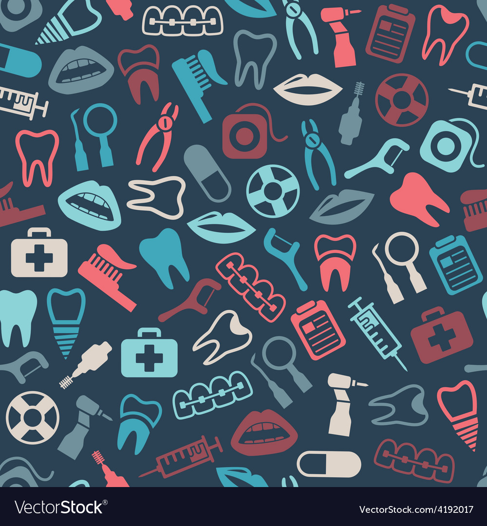 Dental seamless pattern Royalty Free Vector Image