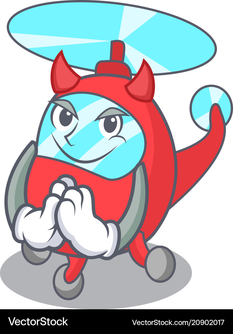 Devil helicopter mascot cartoon style Royalty Free Vector
